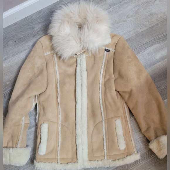 Skea | Jackets & Coats | Skea Paris Coat Womens Size Faux Fur Suede ...